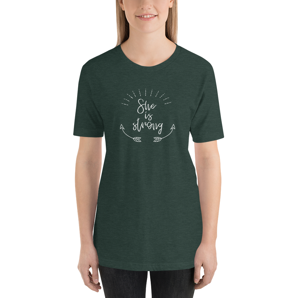 Christian Women Short-Sleeve Unisex T-Shirt-She is strong wht ...